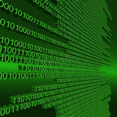 Binary Zeros And Ones On Green Background Stock Illustration