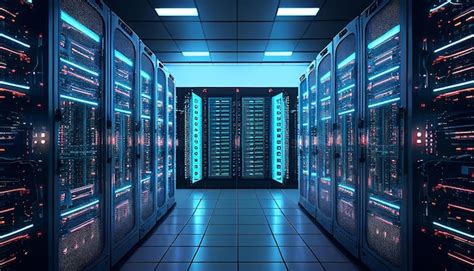 Premium Photo Corridor Of The Data Center Server Room Server Room For The Internet And