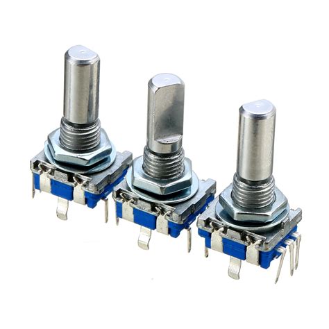 3pcs 360 degree rotary encoder with push button 20 position 6mm shaft