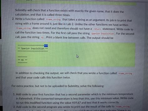 Solved Submitty Will Check That A Function Exists With