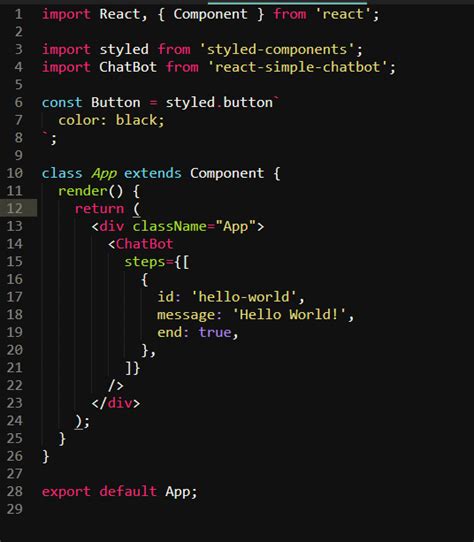 cannot work with styled component · issue 78 · lucasbassetti react simple chatbot · github