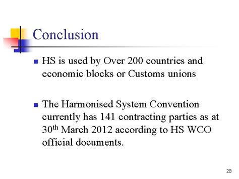 Historical Background And Evolution Of The Harmonized System