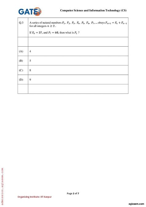 GATE 2023 Question Paper PDF With Solutions Download Here AglaSem Admission