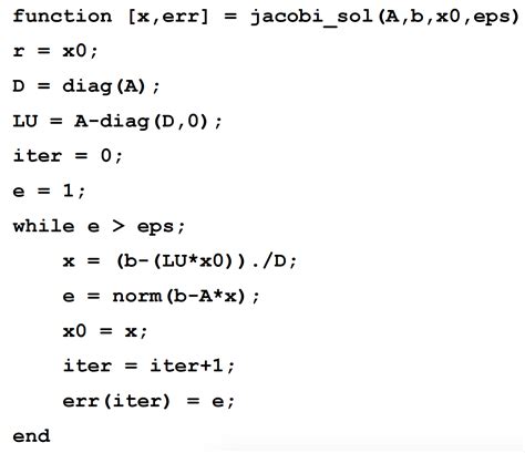Solved I Have These Codes For Jacobi Method
