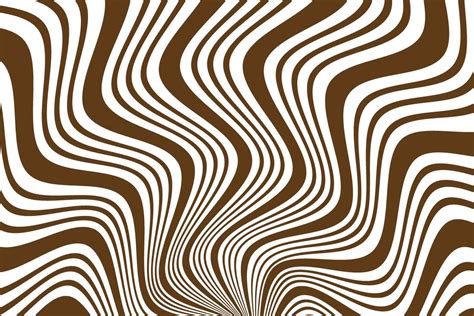 Simple Abstract Dark Color Creative Geometric Sunburst Wavy Line Pattern Brown And White Wavy