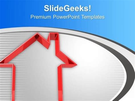 Red Home Icon PowerPoint Templates Ppt Backgrounds For Slides