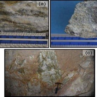 Aandb Lattice And Bladed Texture Calcite Filling In Vein C Banded