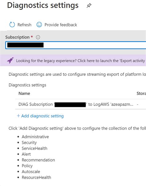 Set Azdiagnosticsetting Fails When Resource Id Is A Subscription · Issue 12705 · Azureazure