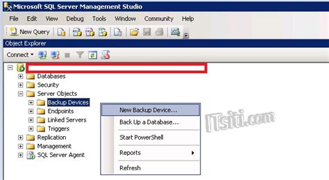 Add Mssql Server New Backup Device Type
