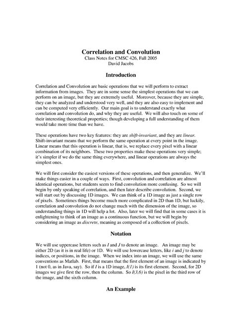 Convolution Additonal Notes Correlation And Convolution Class Notes