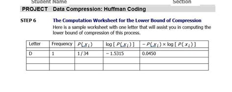 Solved The Computation Worksheet For The Lower Bound Of Worksheets Library