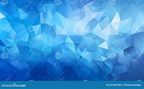 Abstract Background Of Triangular Patterns In Blue Colors Low Poly