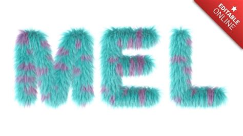 Mel Monster Blue Fur Alphabet Font Text Effect Generator