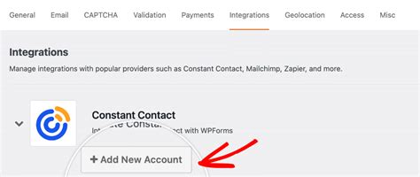 Constant Contact Integration Wpforms