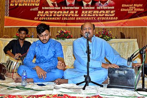 Renowned Singer Ghulam Abbas Singing A National Song On Stage During Grand Evening Program With