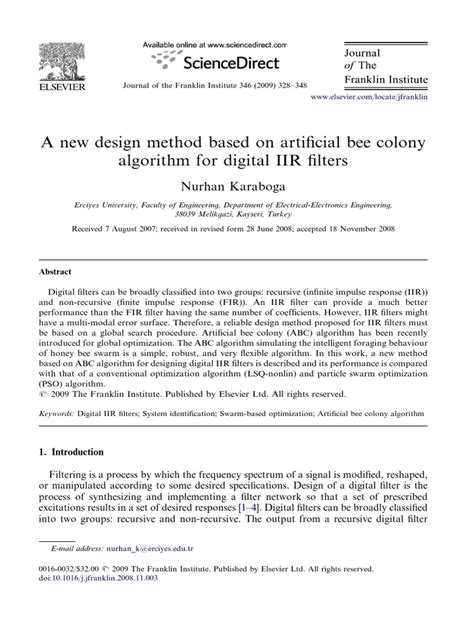 A New Design Method Based On Artificial Bee Colony Algorithm For