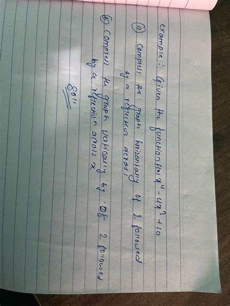 Example Given The Function Fxx4−4x310a Compress The Graph Horizont