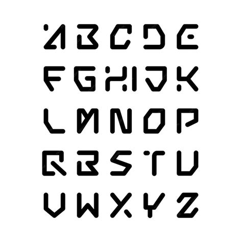 Premium Vector Modern Alphabet Letters Font Set Futuristic Lettering