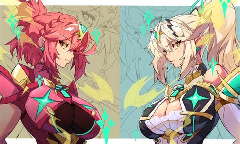 Pyra And Mythra Xenoblade Chronicles And 1 More Drawn By Pimozzarella