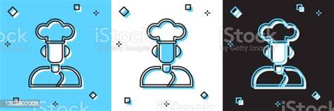 파란색과 흰색 검은 색 배경에 격리 된 쿡 아이콘을 설정합니다 요리사 기호 벡터 0명에 대한 스톡 벡터 아트 및 기타 이미지 0명 가공의 인물 검은색 Istock