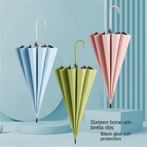 16 Bone Umbrella Leather Curved Handle Vinyl Sun Protective Japanese