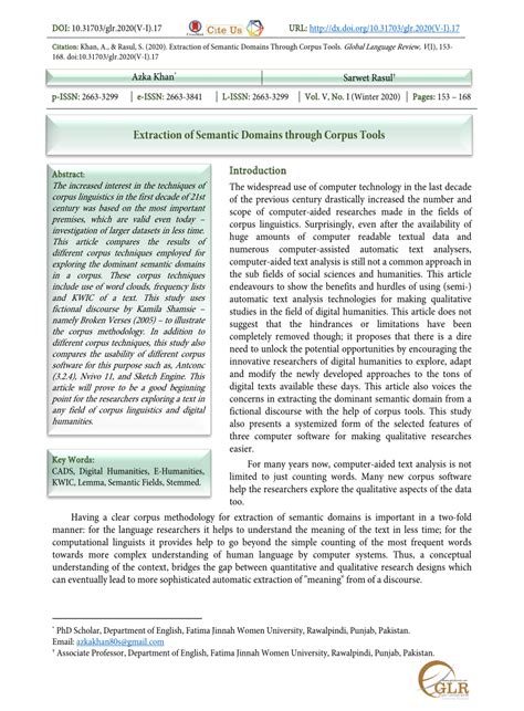 Pdf Extraction Of Semantic Domains Through Corpus Tools