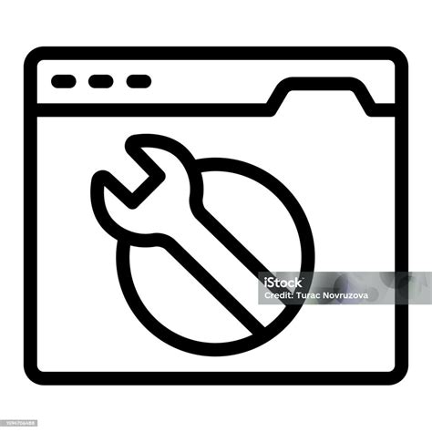 website service center line icon pcrepair concept repair center vector