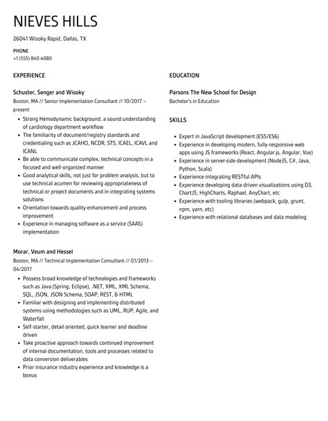 Implementation Consultant Resume Samples Velvet Jobs