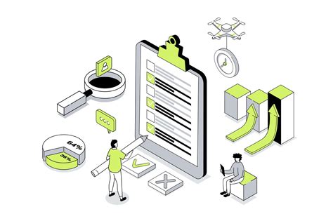 Survey 3d Isometric Concept In Outline Isometry Design For Web People