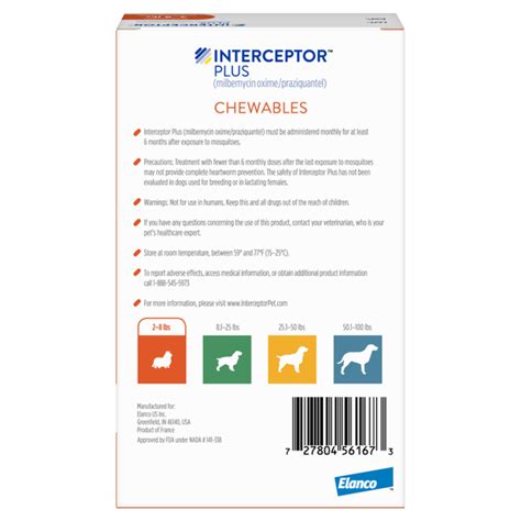Interceptor® Plus Chewable Tablets For Dogs Heartworms Adult