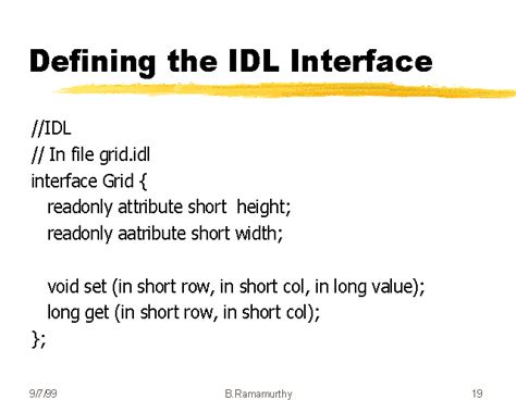 Defining The Idl Interface