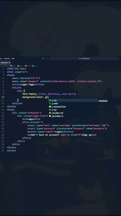 Login Page Bassic Html Css Html Css Loginpage Youtube