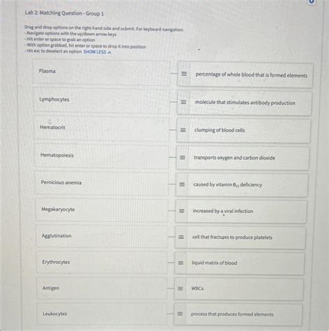 Solved U Lab Matching Question Group Drag And Drop Chegg