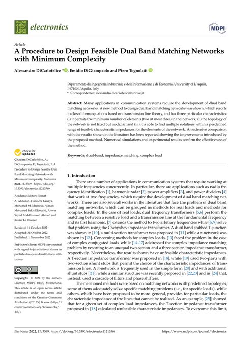 pdf a procedure to design feasible dual band matching networks with