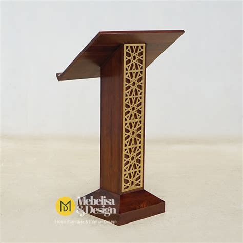 Meja Mimbar Podium Minimalis Kayu Jati