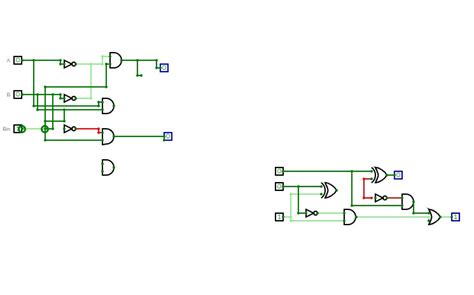 CircuitVerse TO REALISE FULL ADDER SUBTRACTOR USING A BASIC GATES