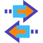 Sorting Arrows Horizontal Icon In Avantgarde Style
