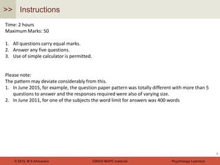 IGNOU Question Paper Pattern MAPC MPC Statistics In Psychology PDF