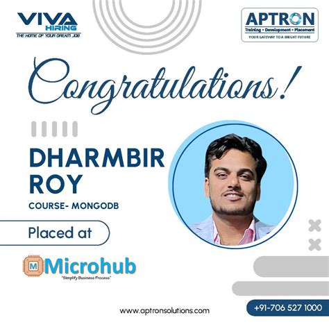 aptron on linkedin aptron vivahiring placedcandidate brighterfuture career future…