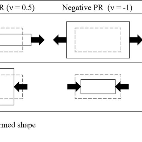 Schematic Of Undeformed And Deformed Comparison Between Materials With