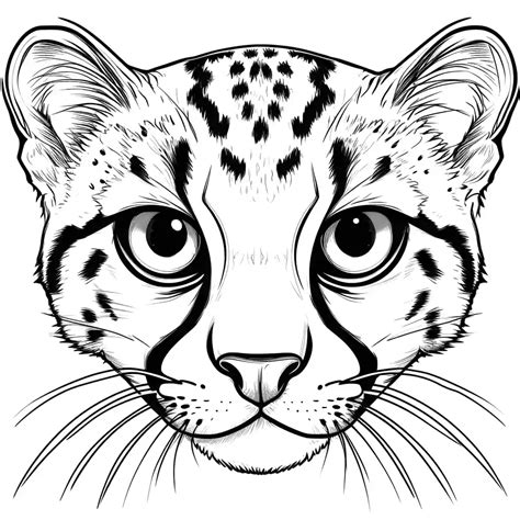 Ocelot Face With Big Eyes Coloring Page Lulu Pages