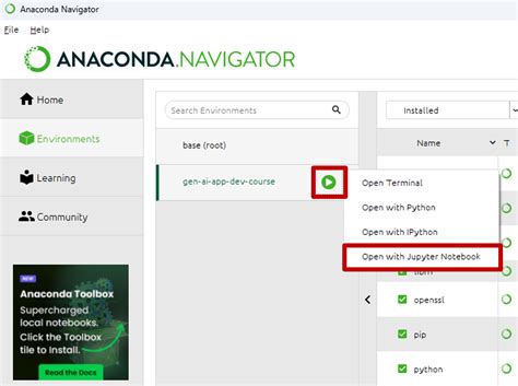 dev setup anaconda gen ai guide