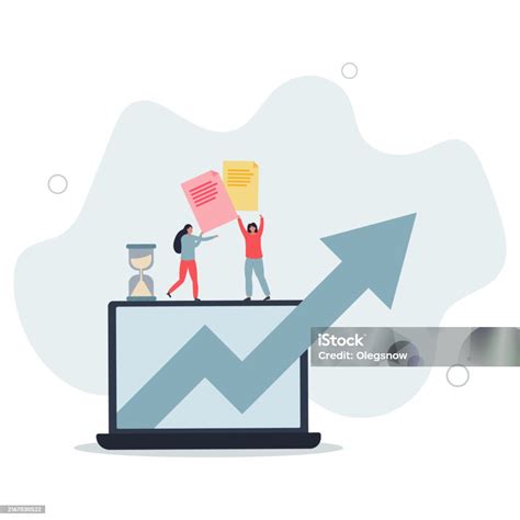 Time Tracking And Effective Working Hours Management Flat Design With