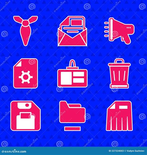 Set Identification Badge Document Folder Paper Shredder Trash Can Floppy Disk Settings