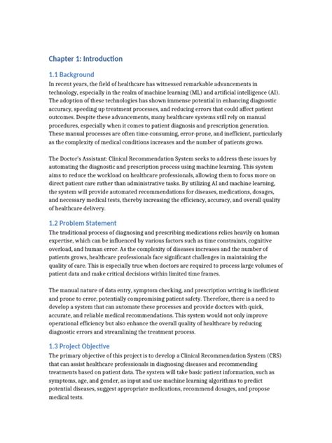Capstone Project Chapter 1 Introduction Pdf Medical Diagnosis Machine Learning