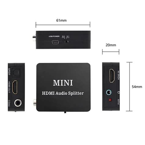 Hdmi To Hdmi Spdif 동축 이어폰 오디오 추출기 변환기 오디오 분배기 Usb 케이블 포함 2ch 5 1ch