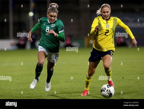 Republic Of Irelands Leanne Kiernan In Action With Swedens Jonna Andersson During The Fifa