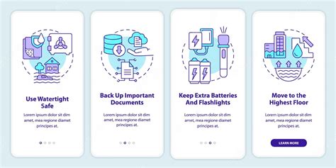 Premium Vector Flood Safety Onboarding Mobile App Screen