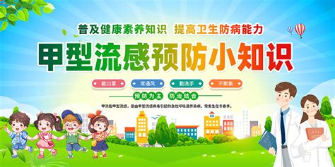预防甲型h1n1流感知识科普宣传栏psd素材大图网图片素材