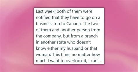 ‘youre Not Going On That Business Trip Husbands Mistress Is
